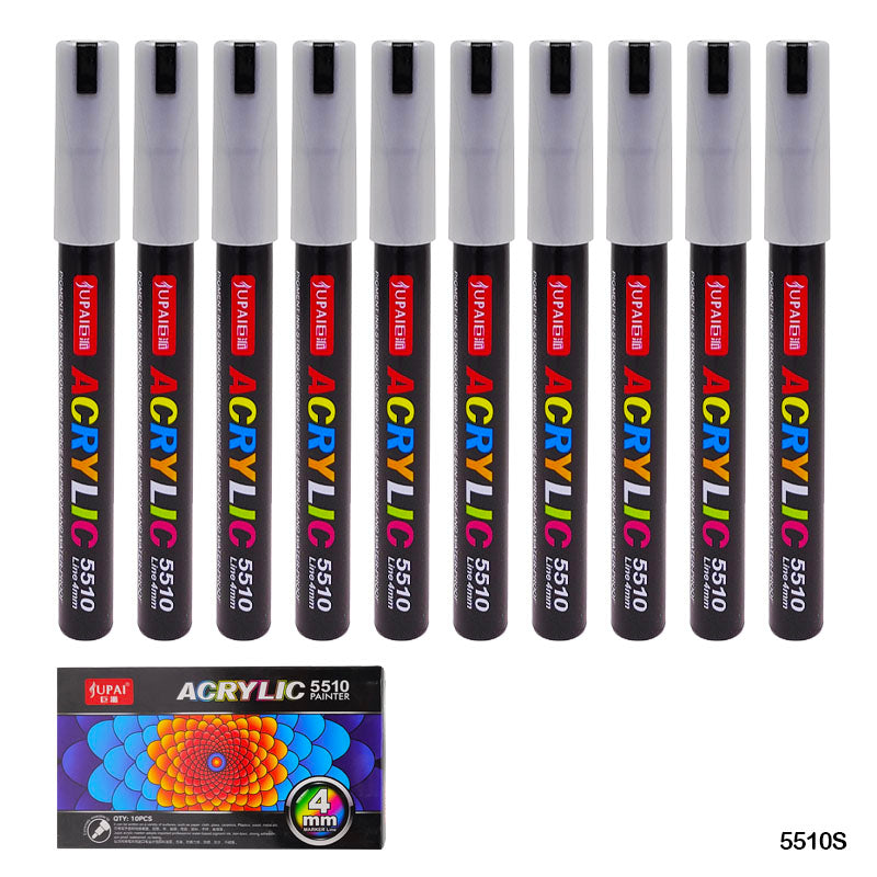 5510S ACRYLIC PAINT MARKER SILVER 10PC 4MM – GIFT TO LOVE