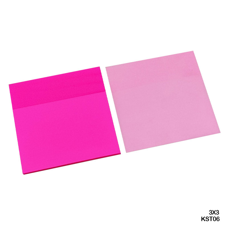 KST06 3X3 STICKY NOTE PLASTIC FLUORESCENT PINK – GIFT TO LOVE