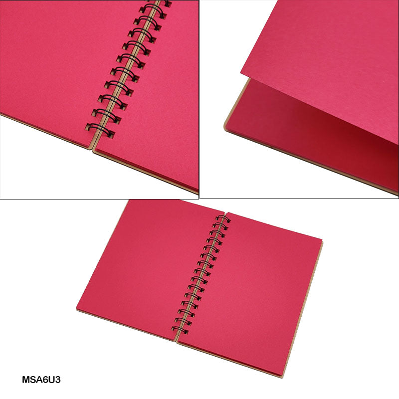 Mdf Spiral Notebook Msa6U3 Leaf Red A/6 – GIFT TO LOVE